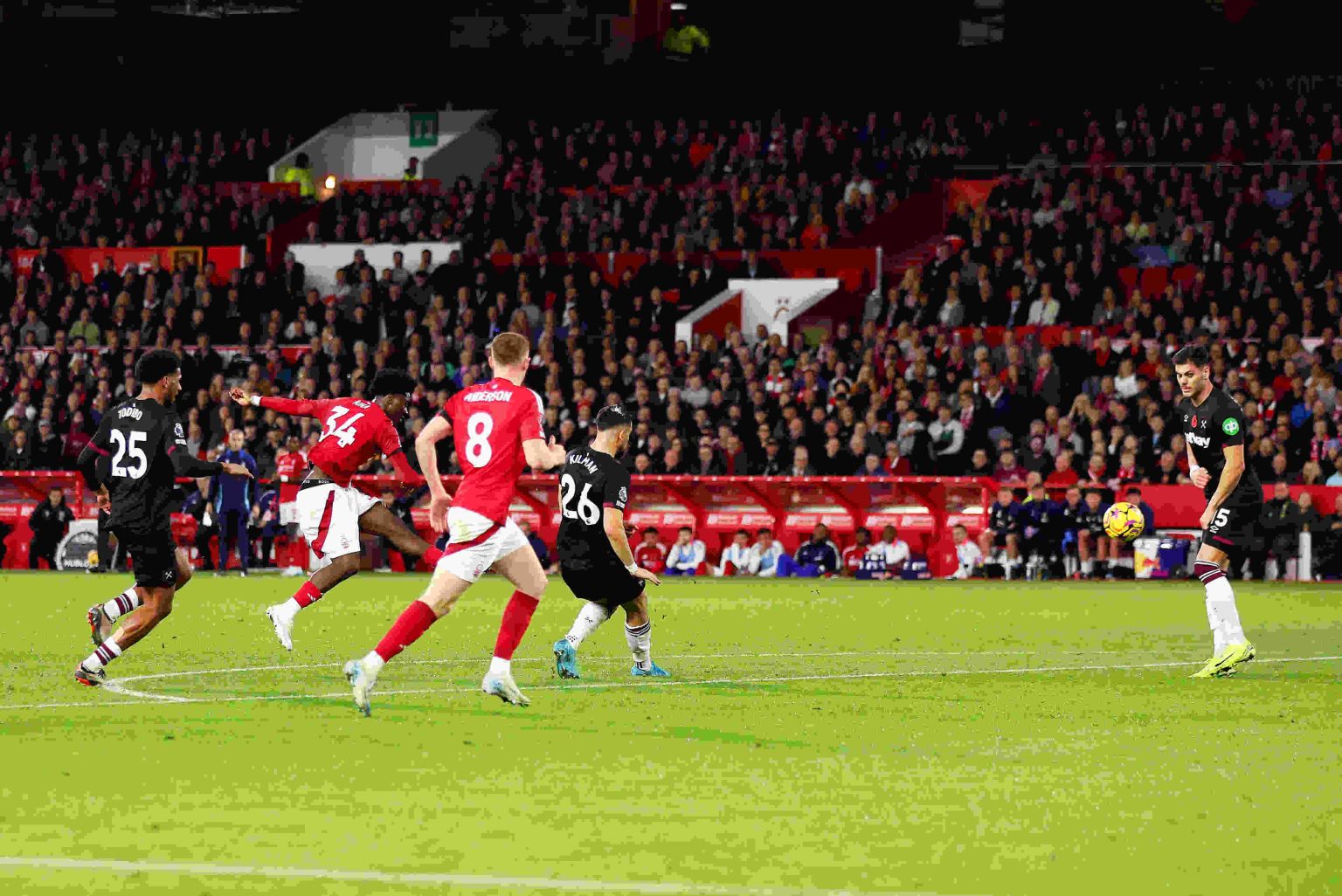 Ola Aina's stunning strike helps Nottingham Forest equal 25-year-old ...